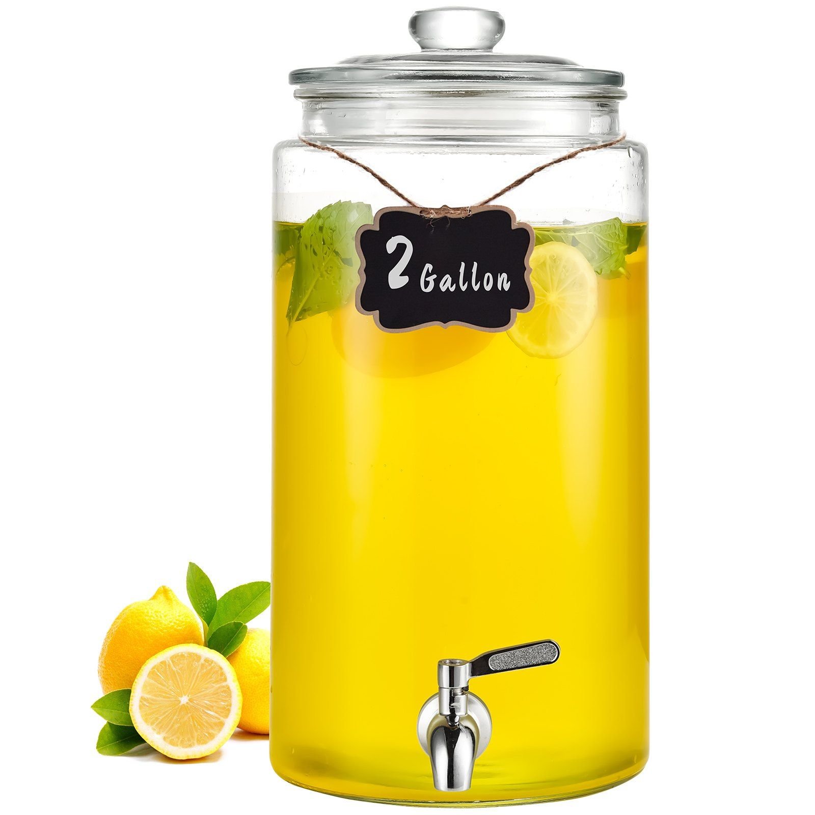 VEVOR Beverage Dispenser, 2 Gallon Drink Dispensers for Parties, Glass ...