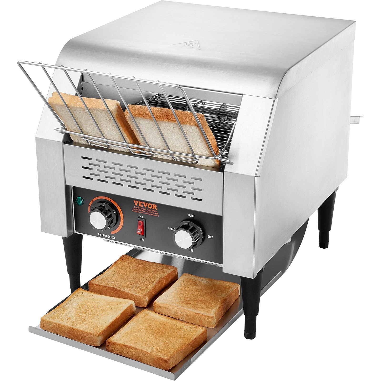 VEVOR Commercial Conveyor Toaster, 300 Slices/Hour Conveyor Belt ...